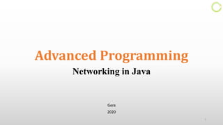 Networking in java, Advanced programming | PPT