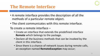 Remote Method Invocation, Advanced programming | PPT