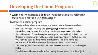 Remote Method Invocation, Advanced programming | PDF