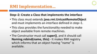 Remote Method Invocation, Advanced programming | PPT
