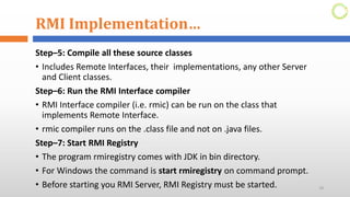 Remote Method Invocation, Advanced programming | PPT