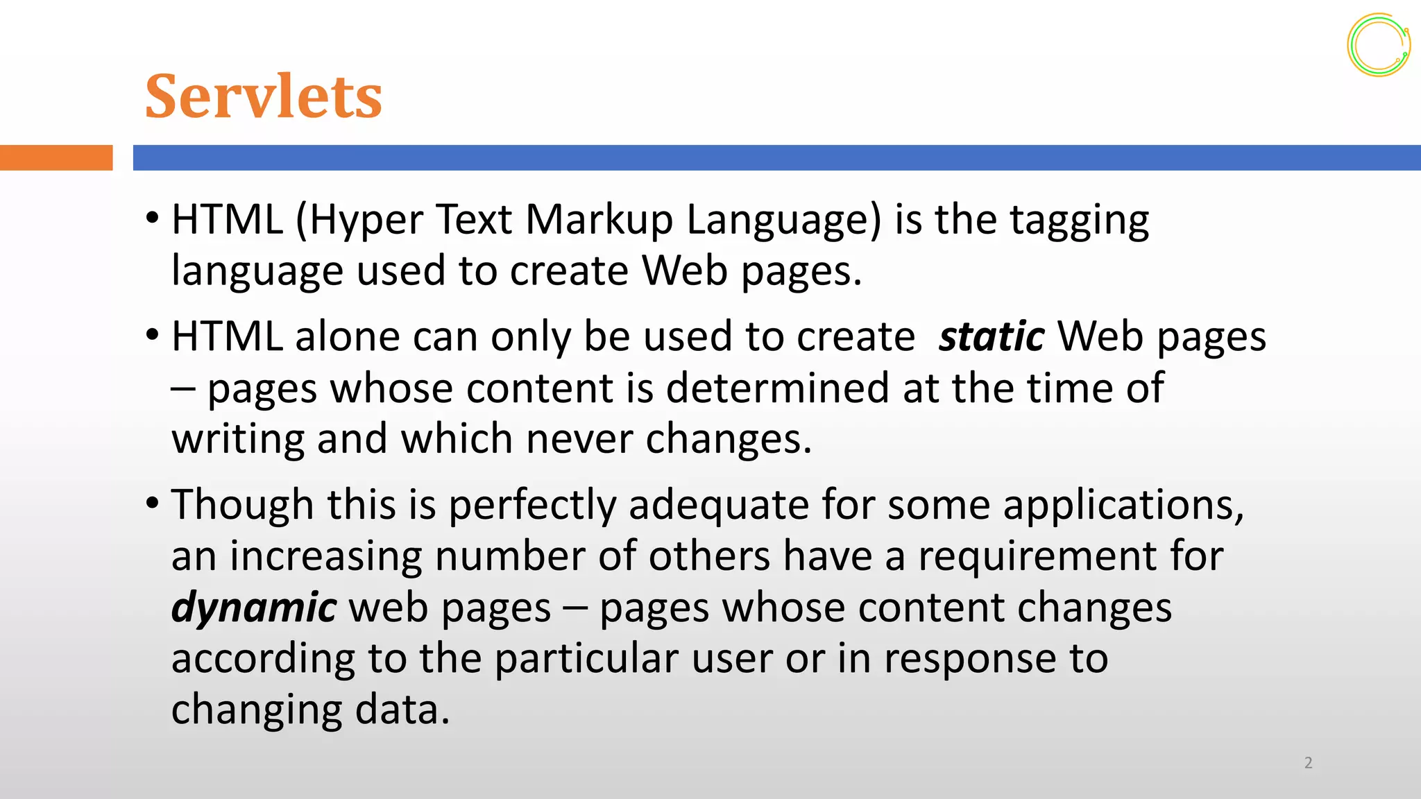 Servlets as introduction (Advanced programming) | PDF