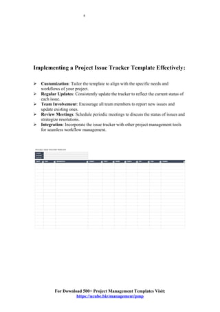 Advanced Project Issue Tracker Template.docx