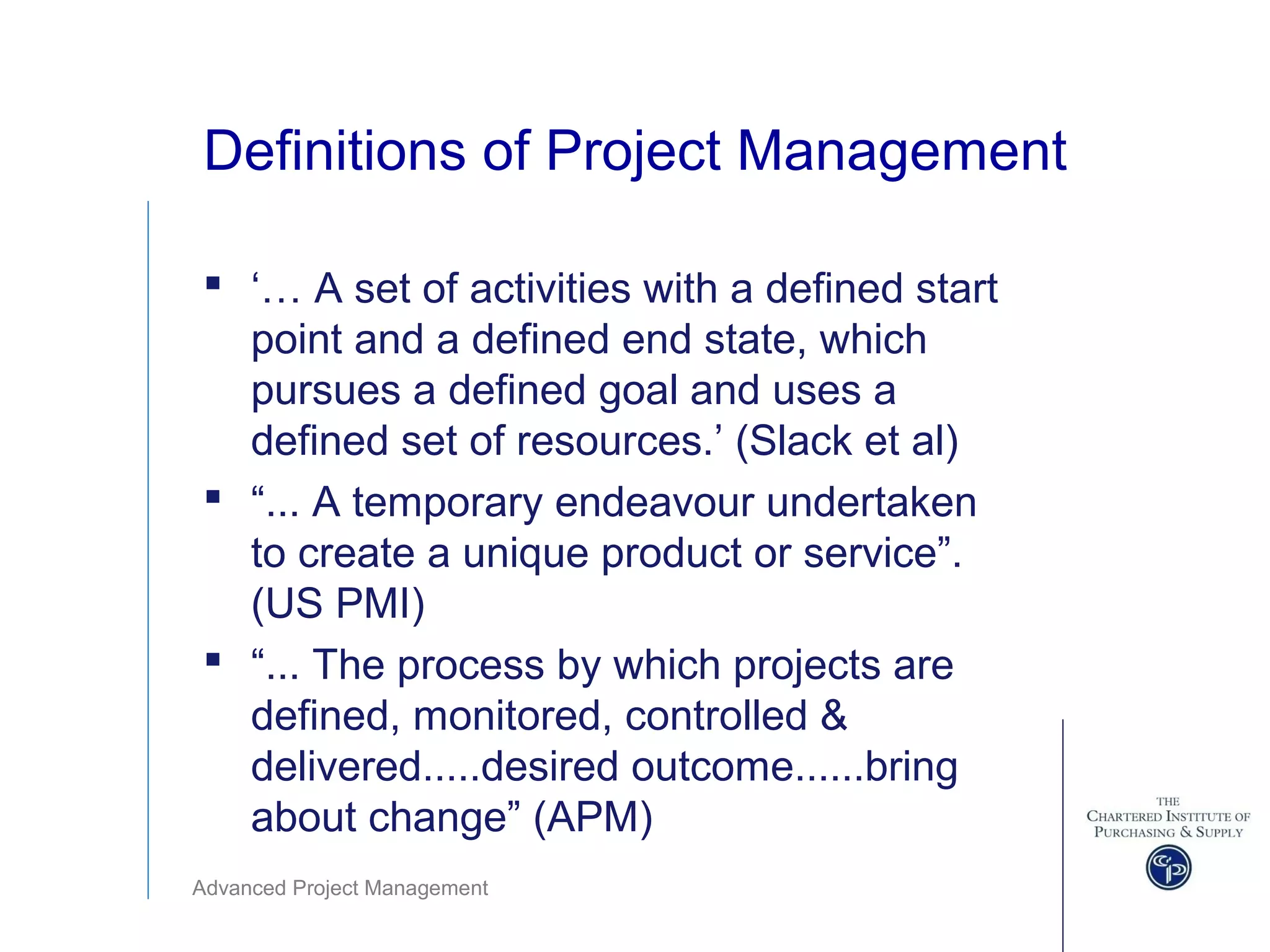 Advanced project management ppts | PPT