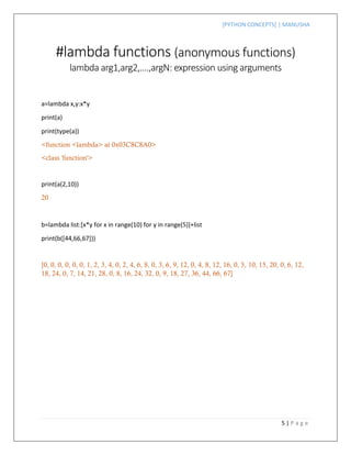 Advanced python concepts | PDF