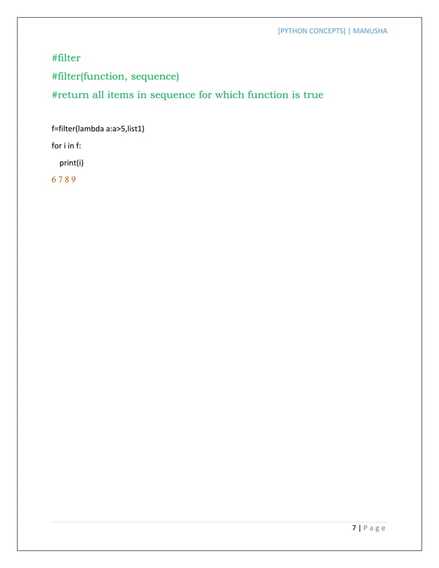 Advanced python concepts | PDF