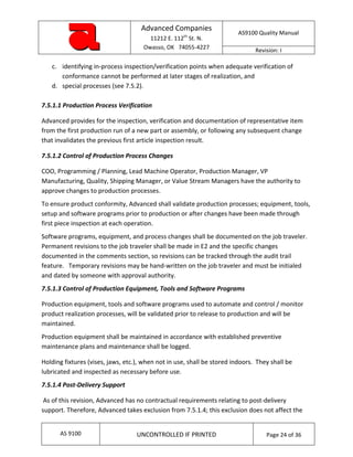 Advanced qualitymanual s9100 | PDF