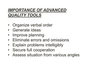 Advanced quality tools | PPT