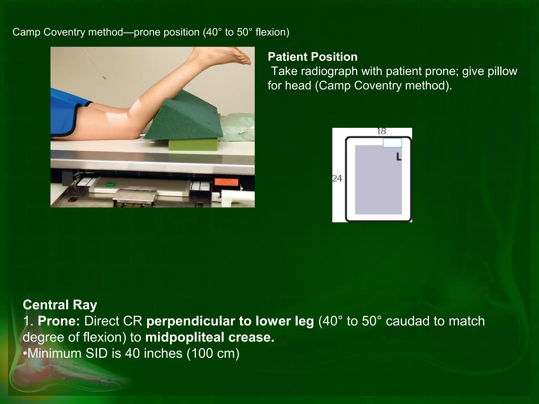 Advanced radiographic positions for the lower extremities | PPT