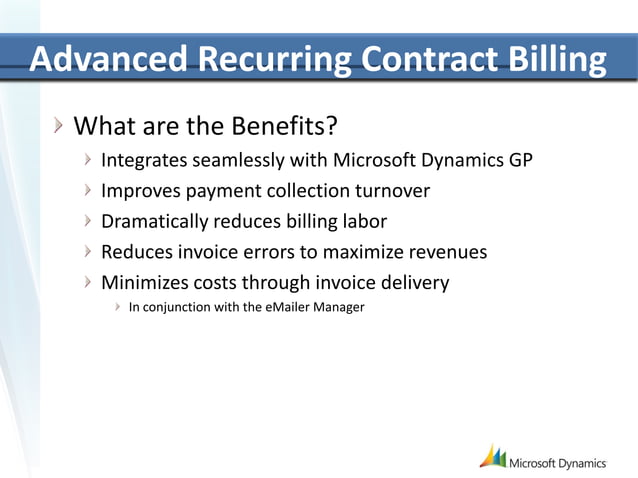 Advanced Recurring Contract Billing | PPT