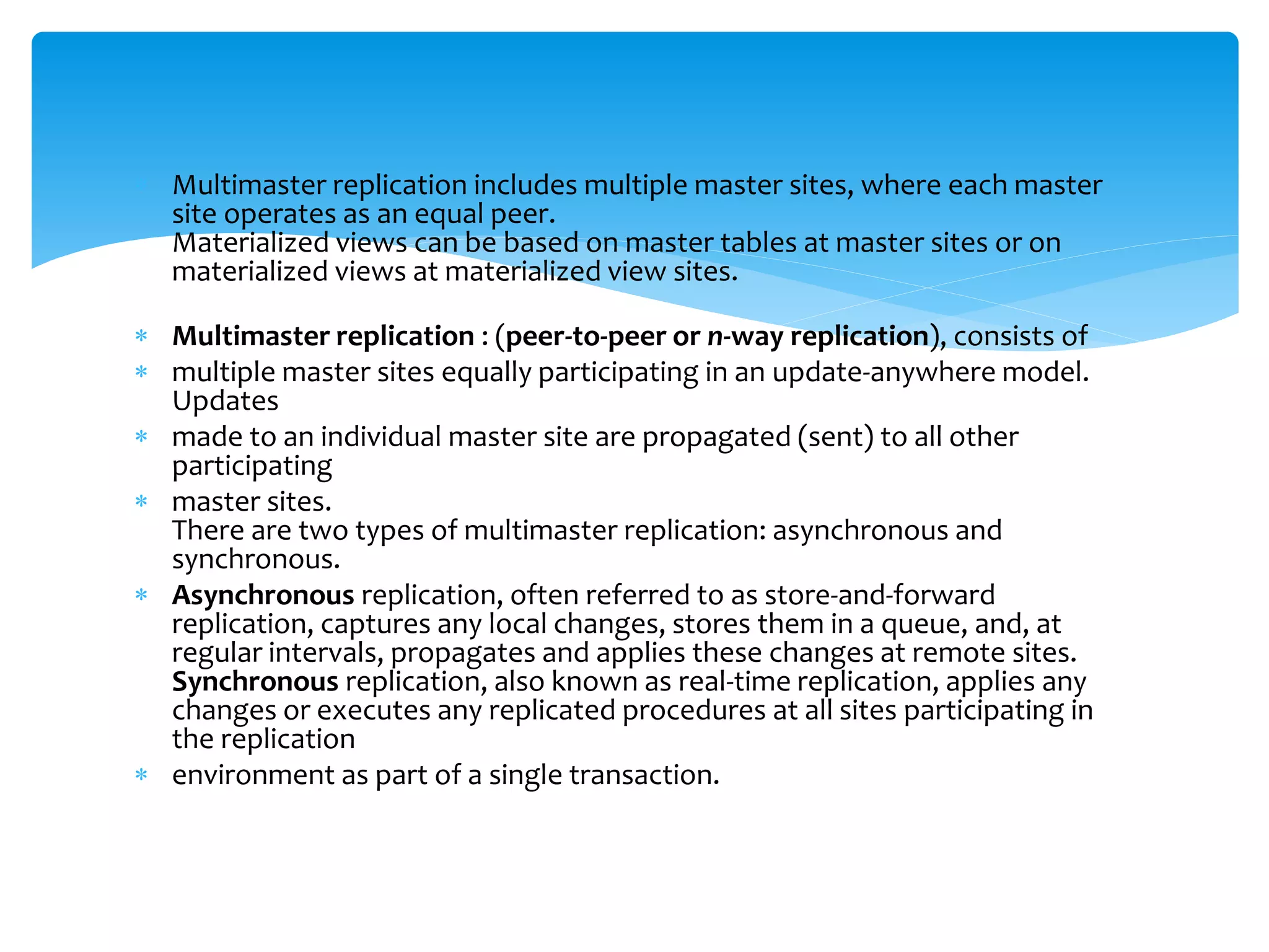 Advanced replication @ SlideShare | PPT