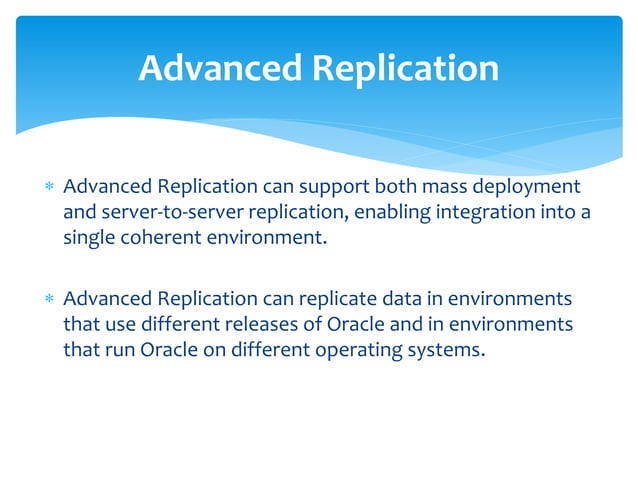 Advanced replication @ SlideShare | PPT