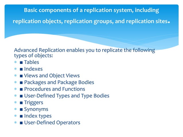 Advanced replication @ SlideShare | PPT