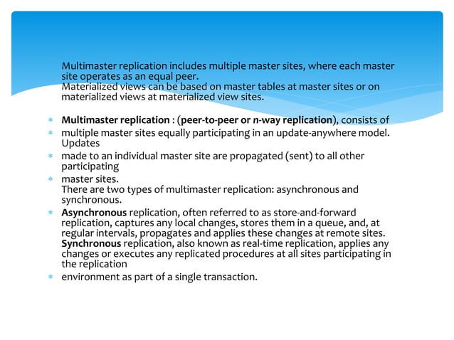 Advanced replication @ SlideShare | PPT