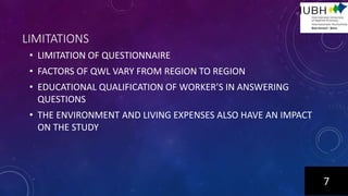 QUALITY OF WORK LIFE OF EMPLOYEES (RESEARCH PROPOSAL) | PPTX | Career ...
