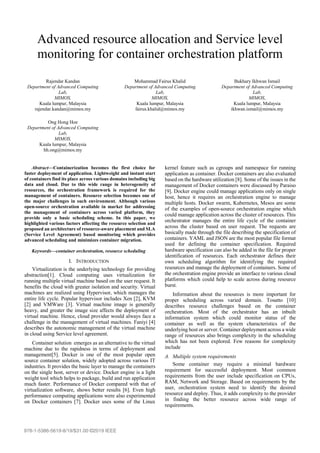 Advanced resource allocation and service level monitoring for container orchestration platform | PDF