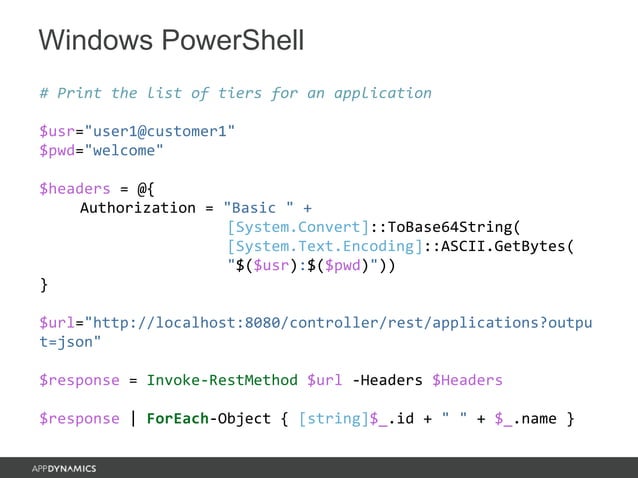Advanced Rest Api Scripting With Appdynamics Ppt 4916