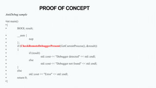 Ievgen Kulyk - Advanced reverse engineering techniques in unpacking | PPT