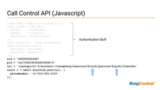 Advanced RingCentral API Use Cases | PPT