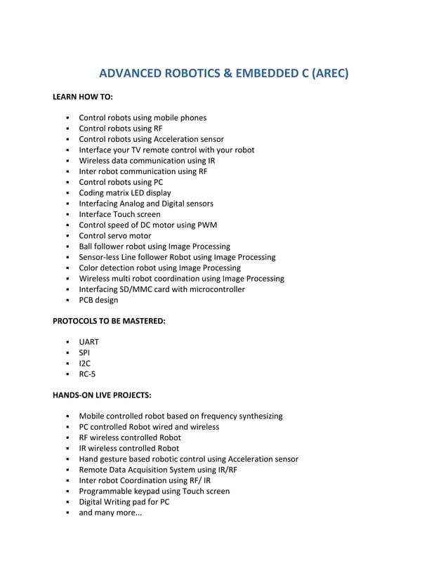 Advanced robotics | DOCX | Computer Peripherals | Computing