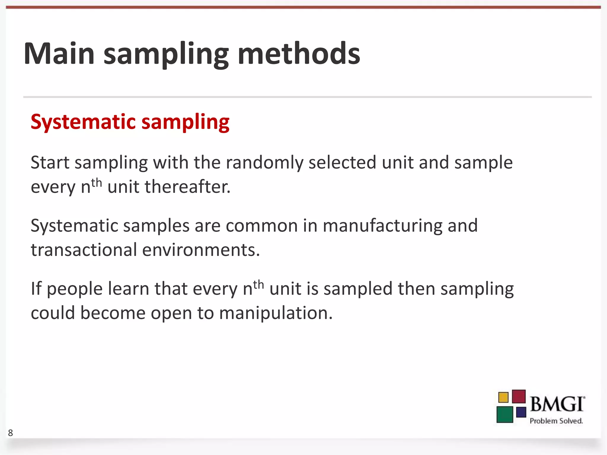 Advanced sampling part 1 presentation notes | PDF