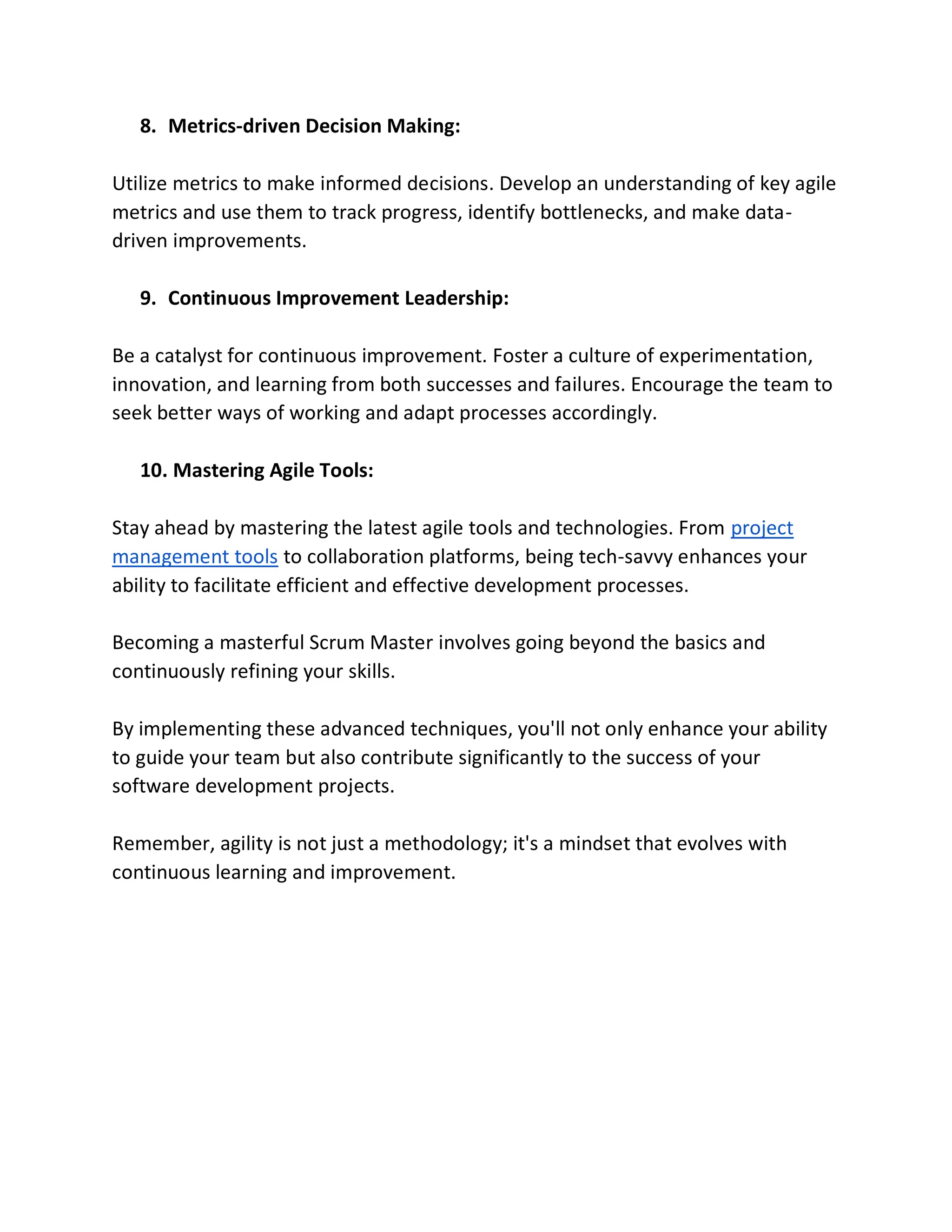 Advanced Scrum Master Techniques | Sprint Planning | PDF