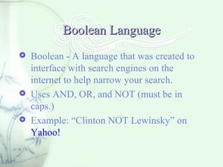 Advanced Internet Searching | PPT | Search | Internet