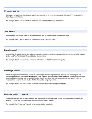 Advanced search made easy | DOC