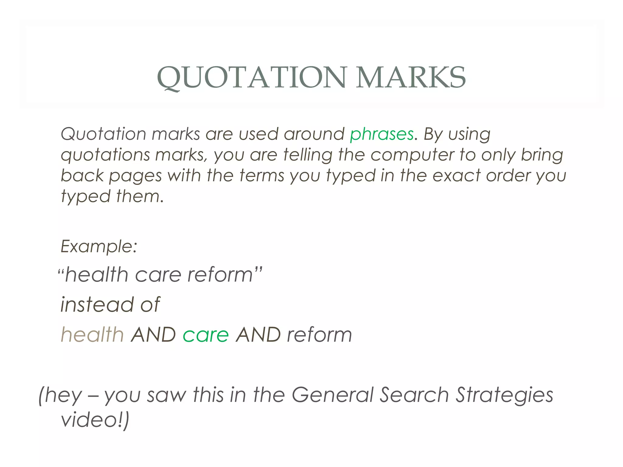 Database Search Techniques | PPT