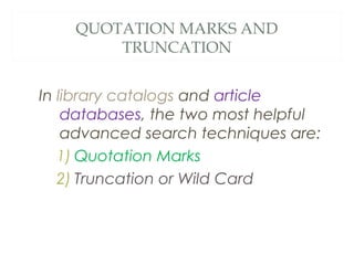 Database Search Techniques | PPT