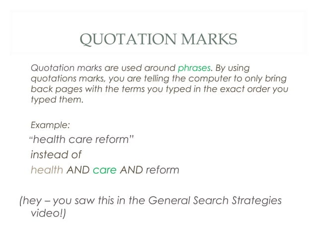 Database Search Techniques | PPT