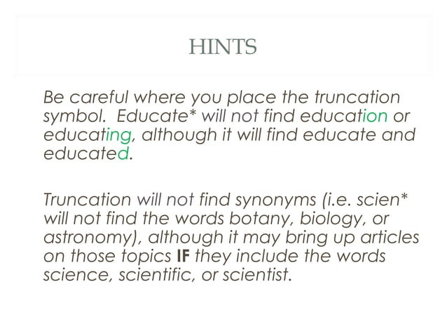 Database Search Techniques | PPT