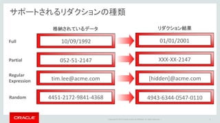 Oracle Advanced Security Data Redactionのご紹介 | PPT