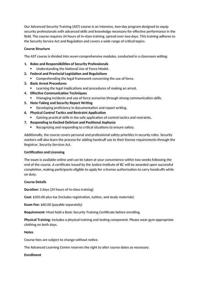 Advanced Security Training (AST) course.docx