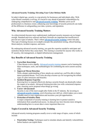 Advanced Security Training Elevating Your Cyber Defense Skills.pdf