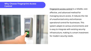 Advanced Security with Fingerprint Access Control | PPT