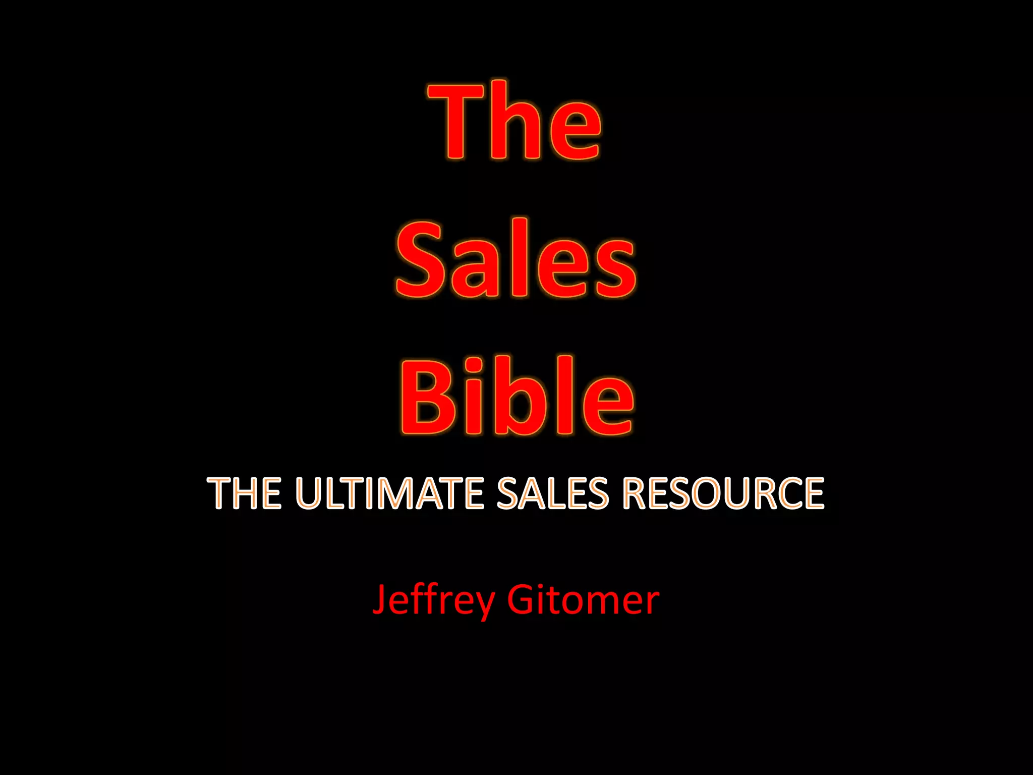 The Sales Bible - Jeffrey Gitomer | PPTX