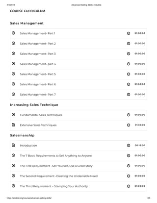 Advanced Selling Skills - Edukite | PDF