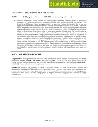 Advanced Seminar In Human Geography | PDF