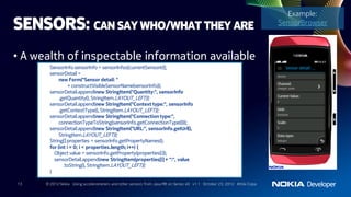 Advanced sensors in Series 40 Java ME apps | PPT | Free Download