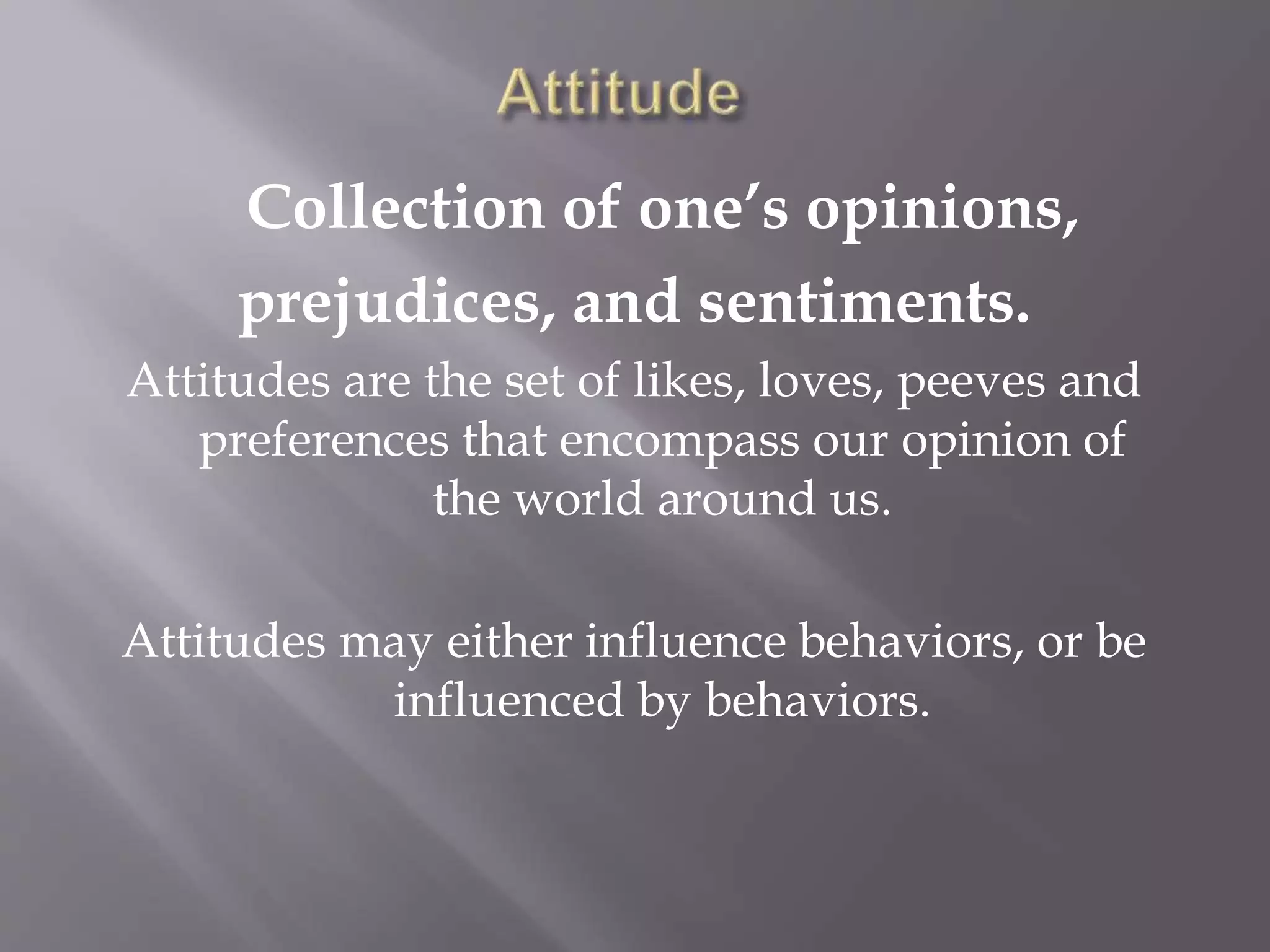 meaning of attitude | PPTX