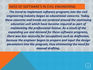 Advanced softwares used in civil engineering | PPTX