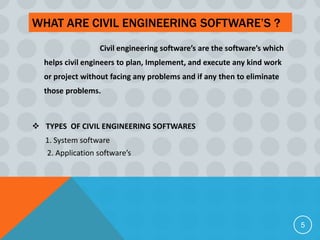 Advanced softwares used in civil engineering | PPTX