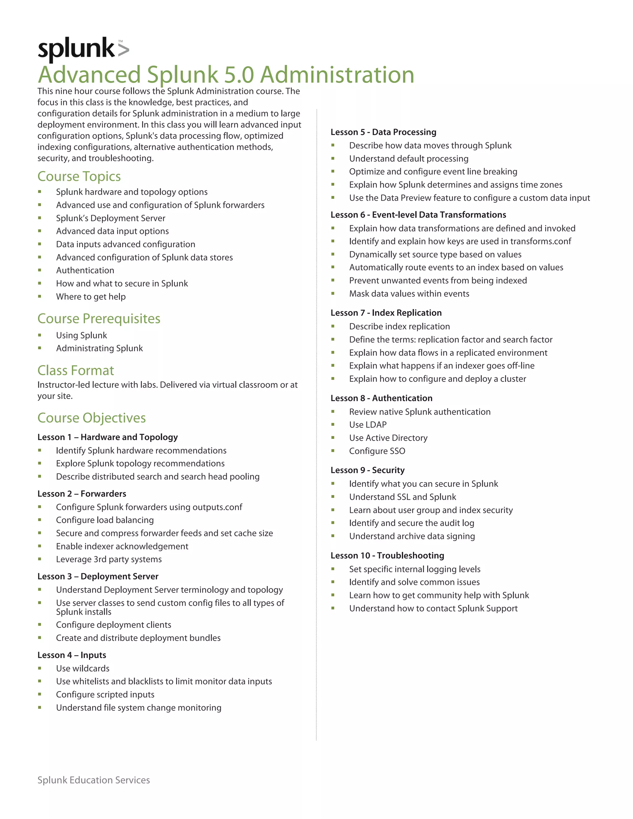 Advanced Splunk 50 Administration Pdf