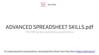 ADVANCED SPREADSHEET SKILLS | PDF