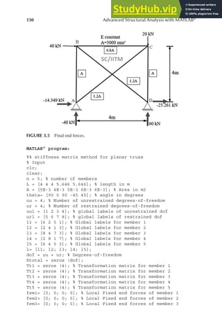 Advanced Structural Analysis With MATLAB | PDF | Physics | Science