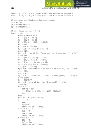 Advanced Structural Analysis With MATLAB | PDF | Physics | Science