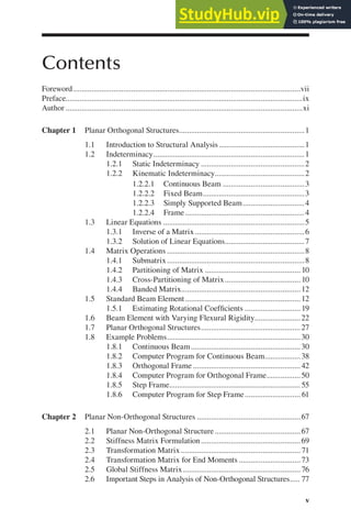 Advanced Structural Analysis With MATLAB | PDF
