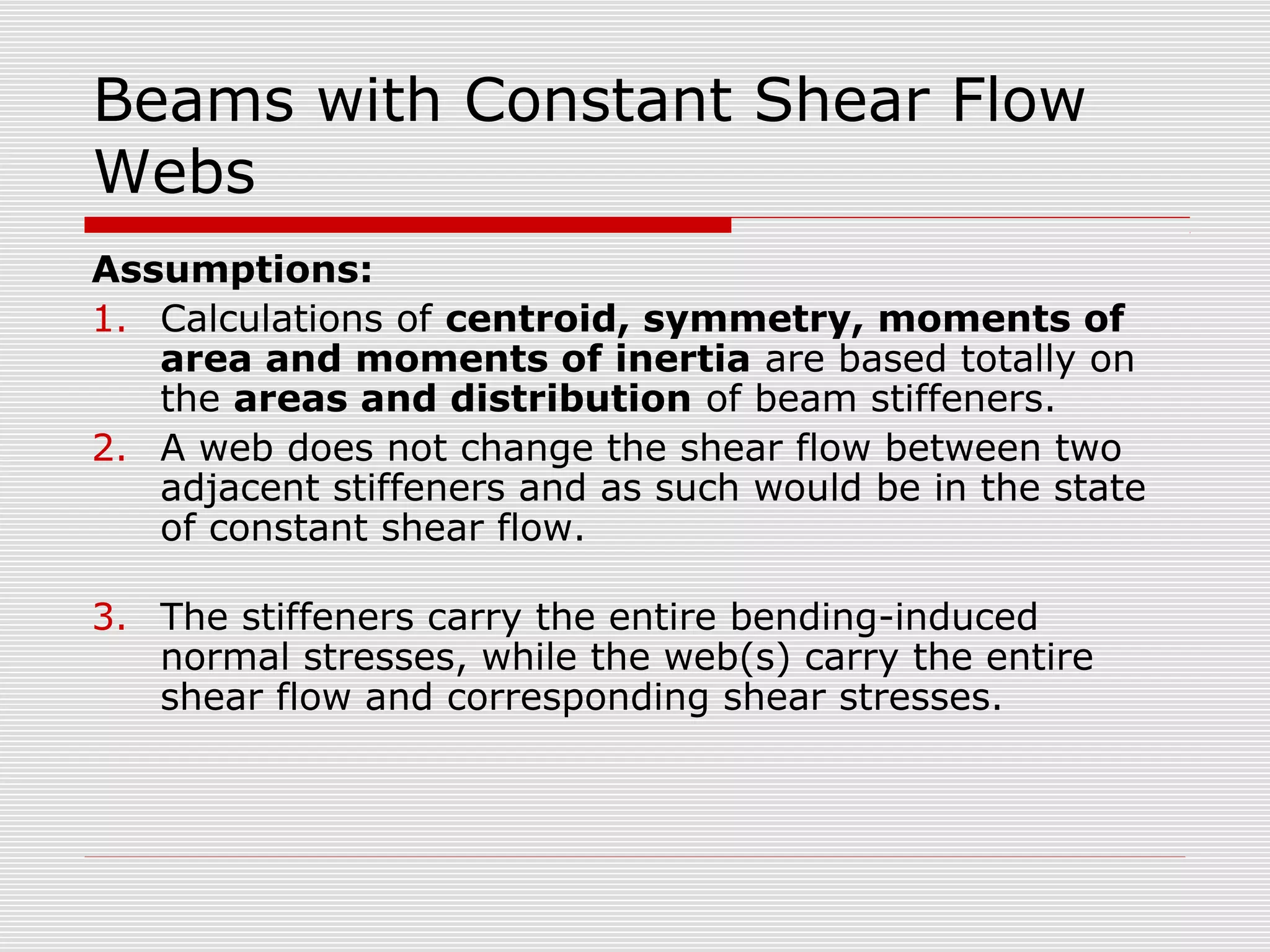 Advanced structures - wing section, beams, bending, shear flow and ...