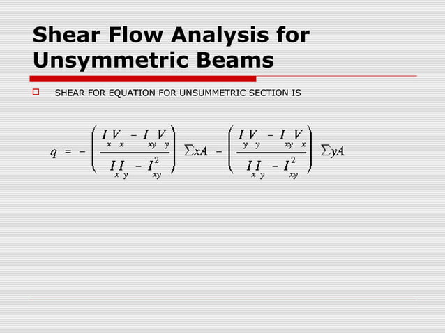 Advanced structures - wing section, beams, bending, shear flow and ...